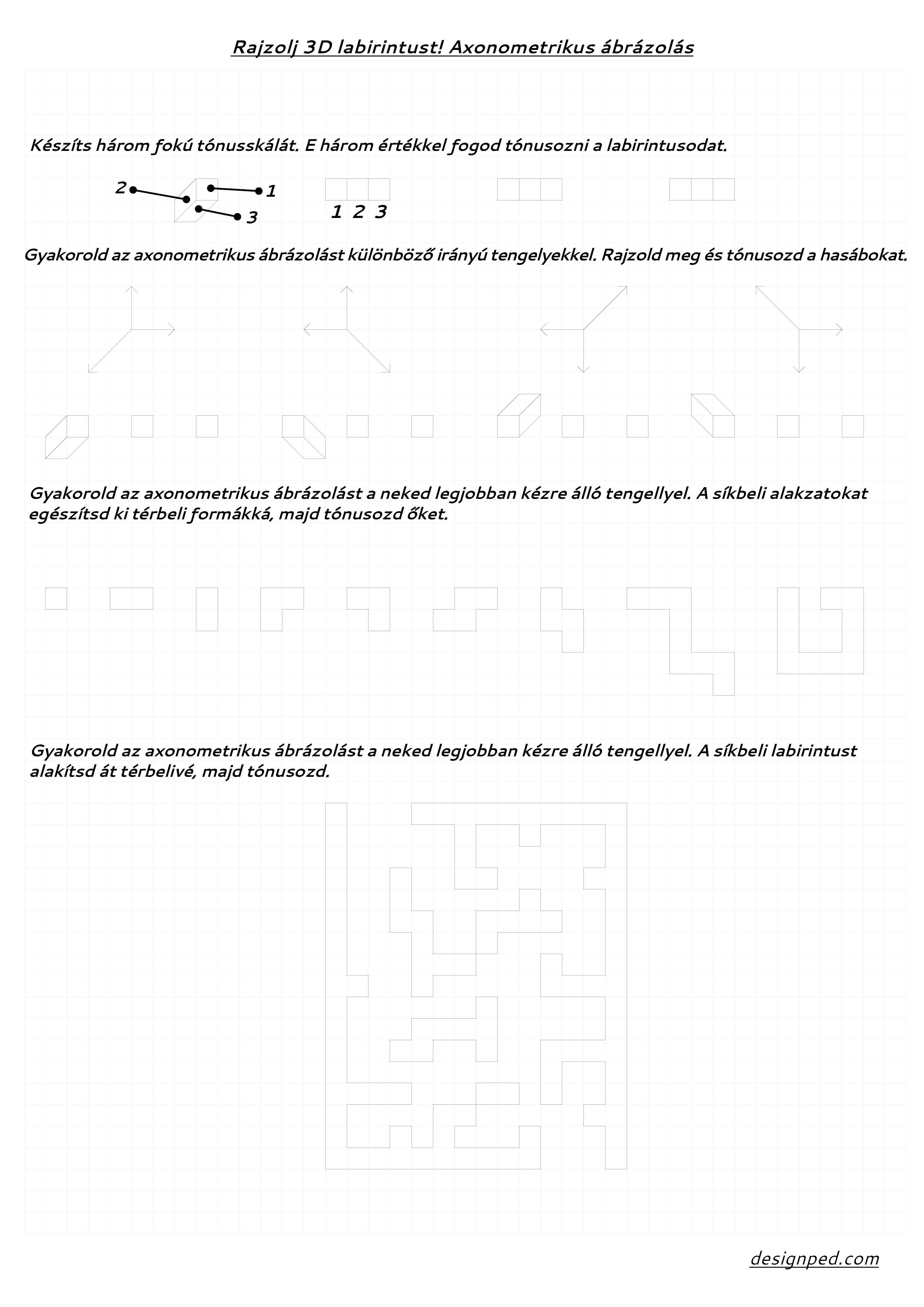 Rajzolj 3D-s labirintust! – Draw a 3D maze! – design.edu.art