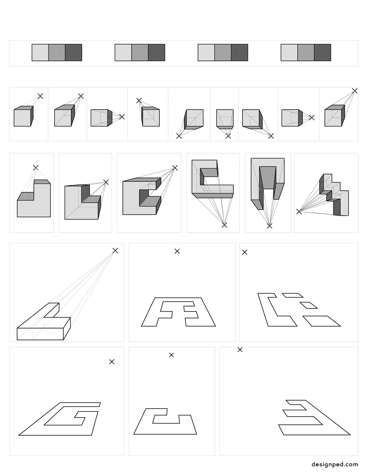 Térbeli labirintus egyiránypontos perspektívában – One point ...