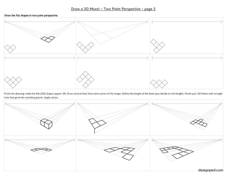 Kétiránypontos térbeli labirintus – Two point perspective 3D maze ...