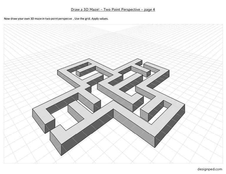 Kétiránypontos térbeli labirintus – Two point perspective 3D maze ...