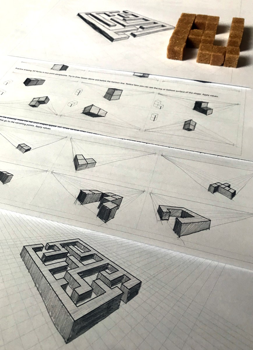 Kétiránypontos térbeli labirintus – Two point perspective 3D maze ...